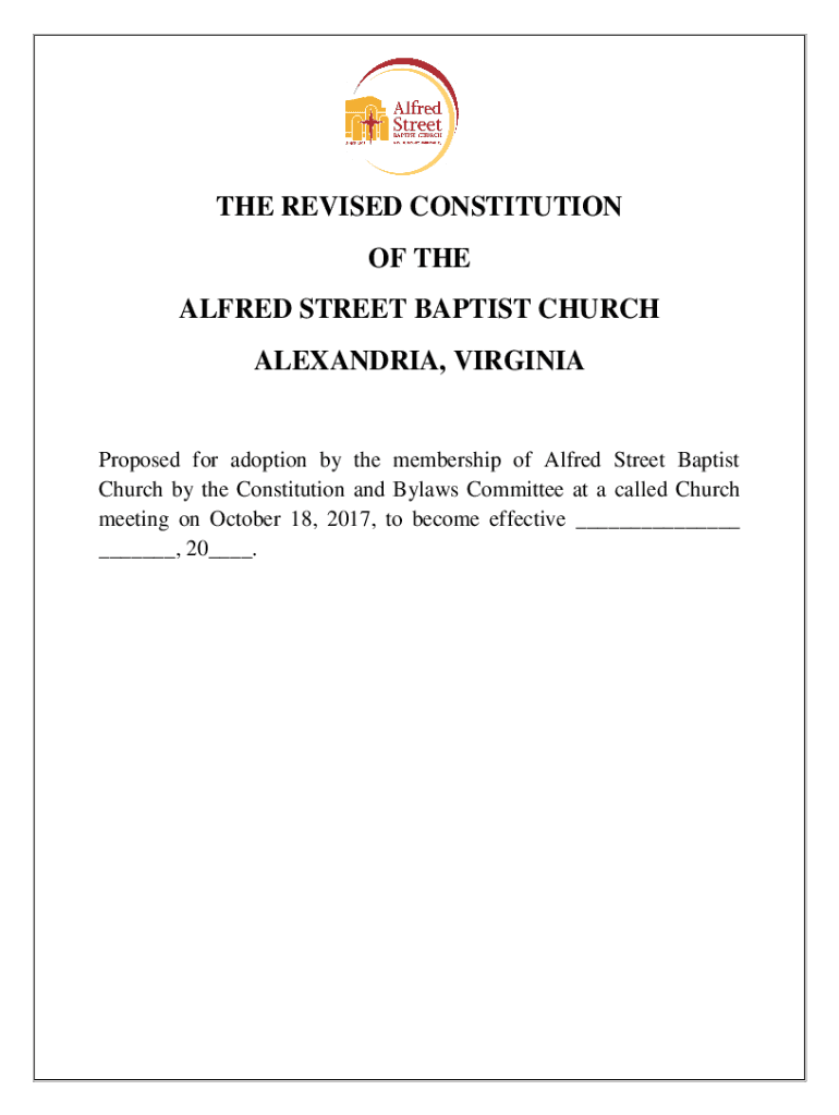 Fillable Online Governance, Constitution and Bylaws - Alfred Street ...
