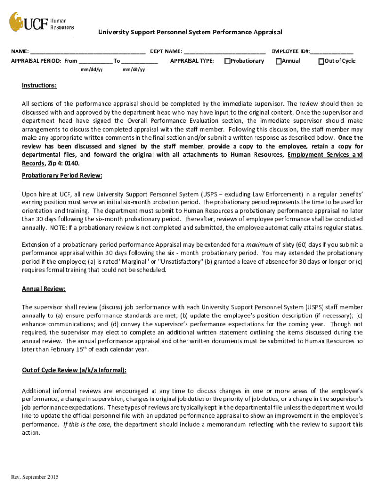 Fillable Online hr ucf training.hr.ufl.eduPerformanceAppraisalGuideThe Staff Performance ...