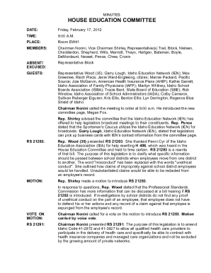 Fillable Online legislature idaho Welcome to the Senate Standing ...