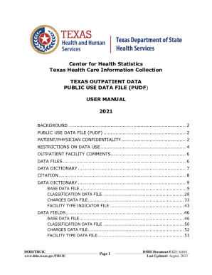 Fillable Online dshs texas healthdata.dshs.texas.govoutpatient-useTexas ...
