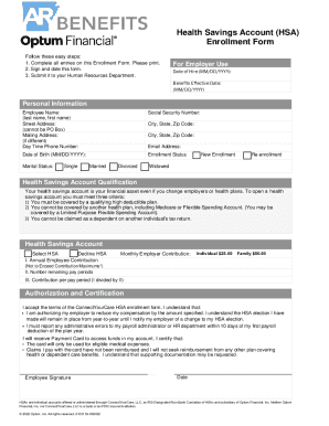 Fillable Online fill.ioHEALTH-SAVINGS-ACCOUNT-HSA-ENROLLMENT ...