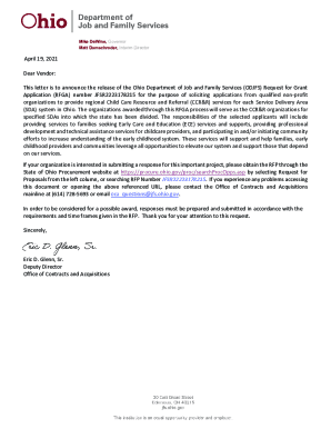 Fillable Online procure ohio Matt Damschroder, ODJFS Director - Ohio ...