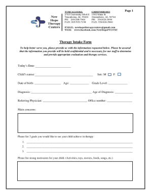 Fillable Online nvpediatrictherapy.comwp-contentuploadsTherapy Intake ...
