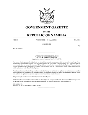 Fillable Online 4916 - GOVERNMENT GAZETTE REPUBLIC OF NAMIBIA Fax Email ...