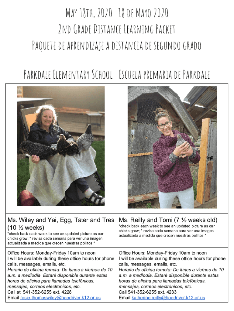 Fillable Online 2nd Grade Distance Learning Packet: At Home Learning ...