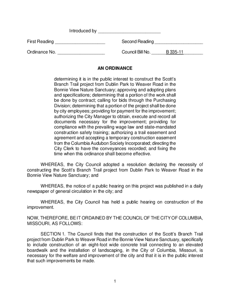 Fillable Online Fillable Online Introduced by First Reading Second ...