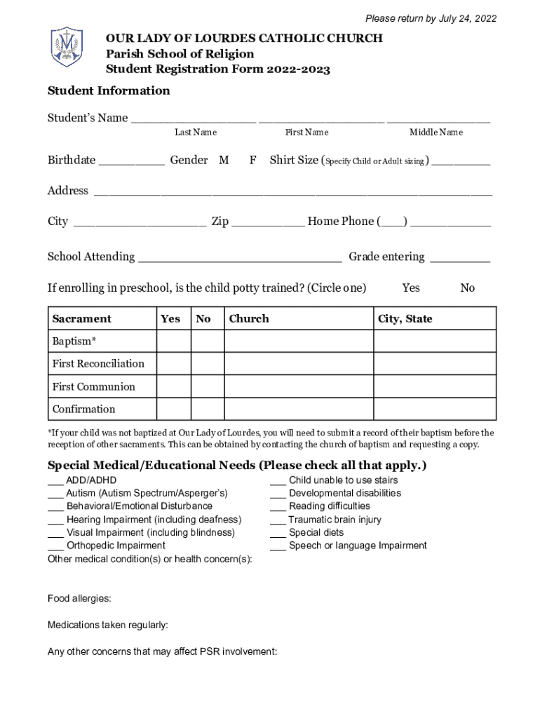 Fillable Online PSR Registration Form 2022-2023 - Amazon S3 Fax Email ...