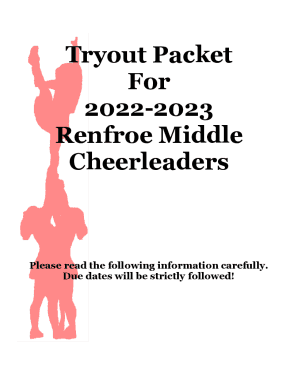 Fillable Online CHEER TRYOUT PACKET - wcpss.net Fax Email Print - pdfFiller