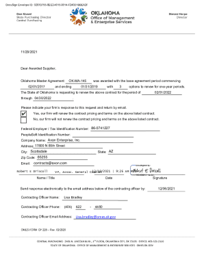 Fillable Online OK-MA-145 Contract Extension 11-2021 - Oklahoma.gov Fax ...