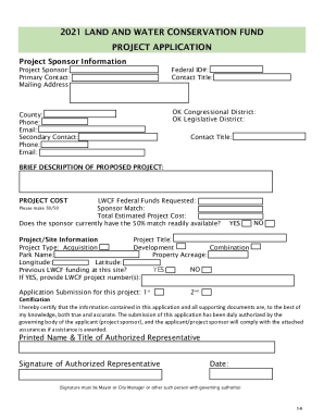 Fillable Online 2023 Land and Water Conservation Fund grant application ... - Missouri2023 Land ...