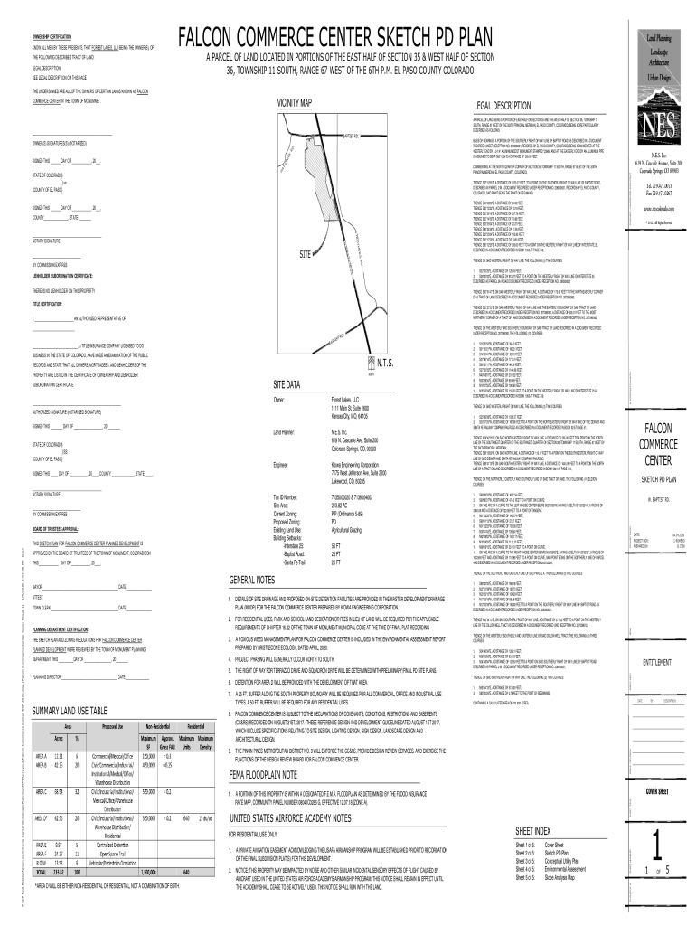 Fillable Online FALCON COMMERCE CENTER SKETCH PD PLAN - NET Fax Email ...