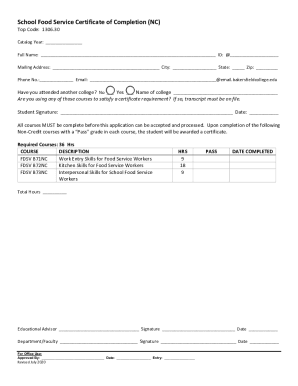 Fillable Online School Food Service Certificate of Completion - Amazon ...