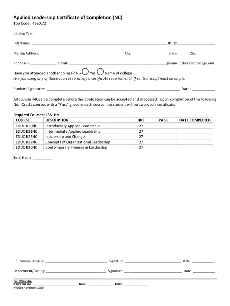 Fillable Online Certificate of Completion in Construction Building ...