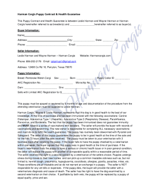 Fillable Online harmancorgis.comcontractsContracts - Corgis I Texas ...