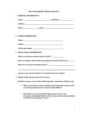 Fillable Online hcs scholarship application 2019 - Amazon AWS Fax Email ...