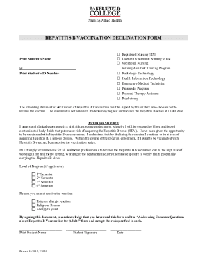 Fillable Online Hepatitis B Vaccine Declination Form - Colorado School ...