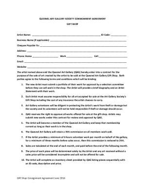 Fillable Online Quesnel Art Gallery - HomeQuesnel Art Gallery ...