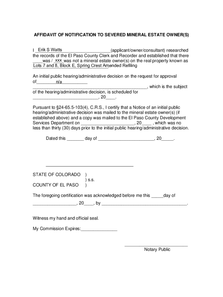 Fillable Online Using Affidavits to Transfer Mineral InterestsMcAlister, McAlister ... Fax Email ...