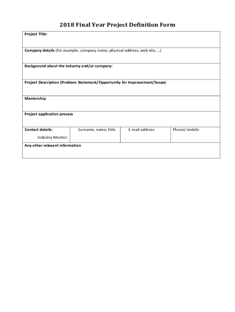 Fillable Online Project Title - Definition and ExamplesProject Title ...