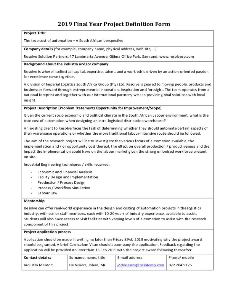 Fillable Online Best Automation Based Projects for Final Year ...