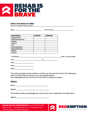 Fillable Online Fillable Drug Test Results Form - signNow Fax Email ...
