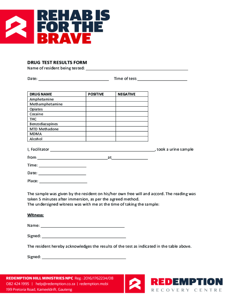 Fillable Online Fillable Drug Test Results Form - signNow Fax Email ...