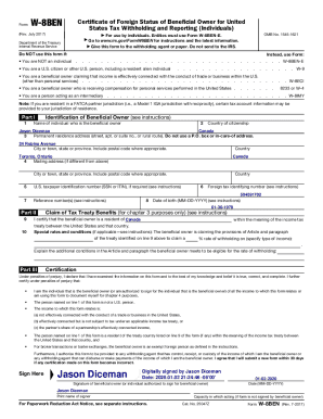 Fillable Online About Form W-8 BEN, Certificate of Foreign Status ...