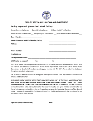 Fillable Online 9+ Facility Rental Agreement TemplatesPDF Fax Email ...