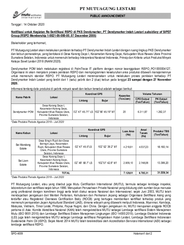 Fillable Online mutucertification.comwp-contentuploadsPT MUTUAGUNG ...