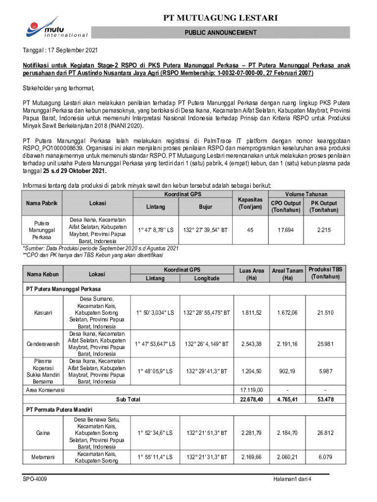 Fillable Online PT Mutuagung Lestari ( Mutu Internasional ) - Made in ...