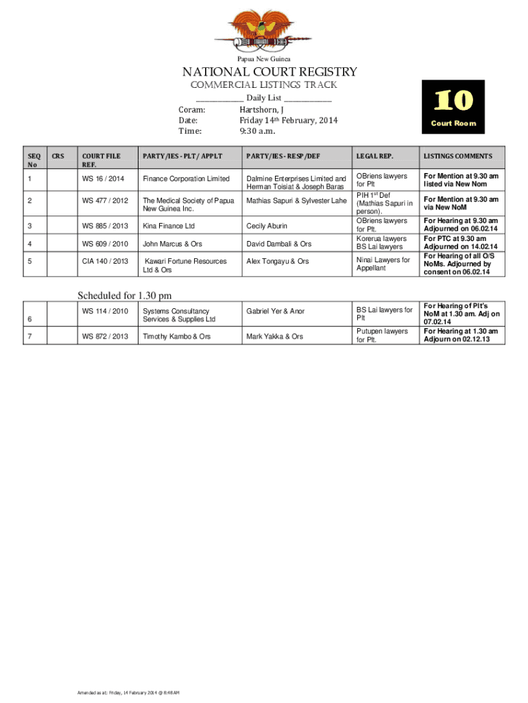 Fillable Online Daily List Fax Email Print - pdfFiller