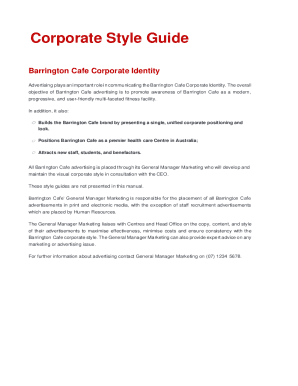 Fillable Online Style Guide - barringtoncafe.com.auCorporate Style ...
