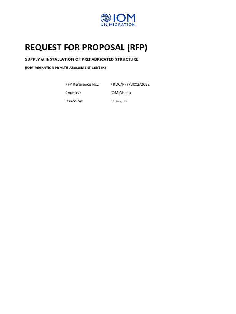 Fillable Online bih.iom.intrequest-proposals-rfp-supply-andREQUEST FOR PROPOSALS (RFP)SUPPLY AND ...