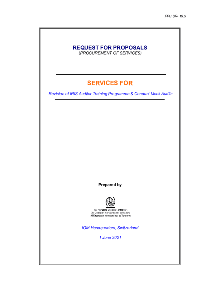 Fillable Online Request for Proposals - International Organization for Migration Fax Email Print ...