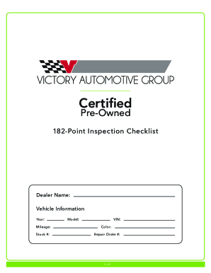 Fillable Online Blue Certified Used Vehicle InspectionFord Blue ...