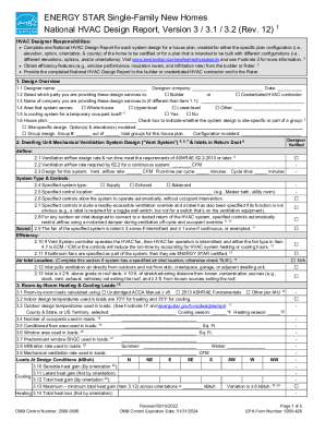 Fillable Online ENERGY STAR Single-Family New Homes National HVAC ...