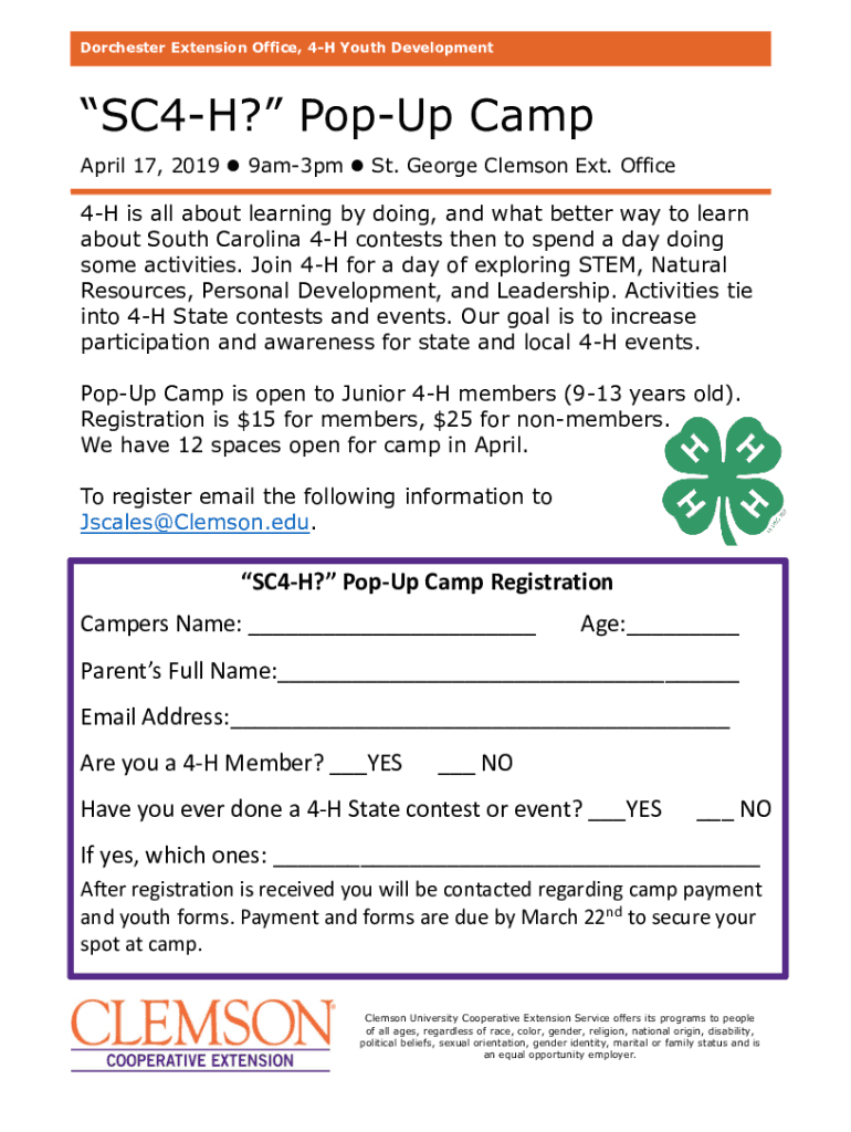 Fillable Online 4-H Youth DevelopmentOSU Extension Service4-HPositive Youth Development and ...