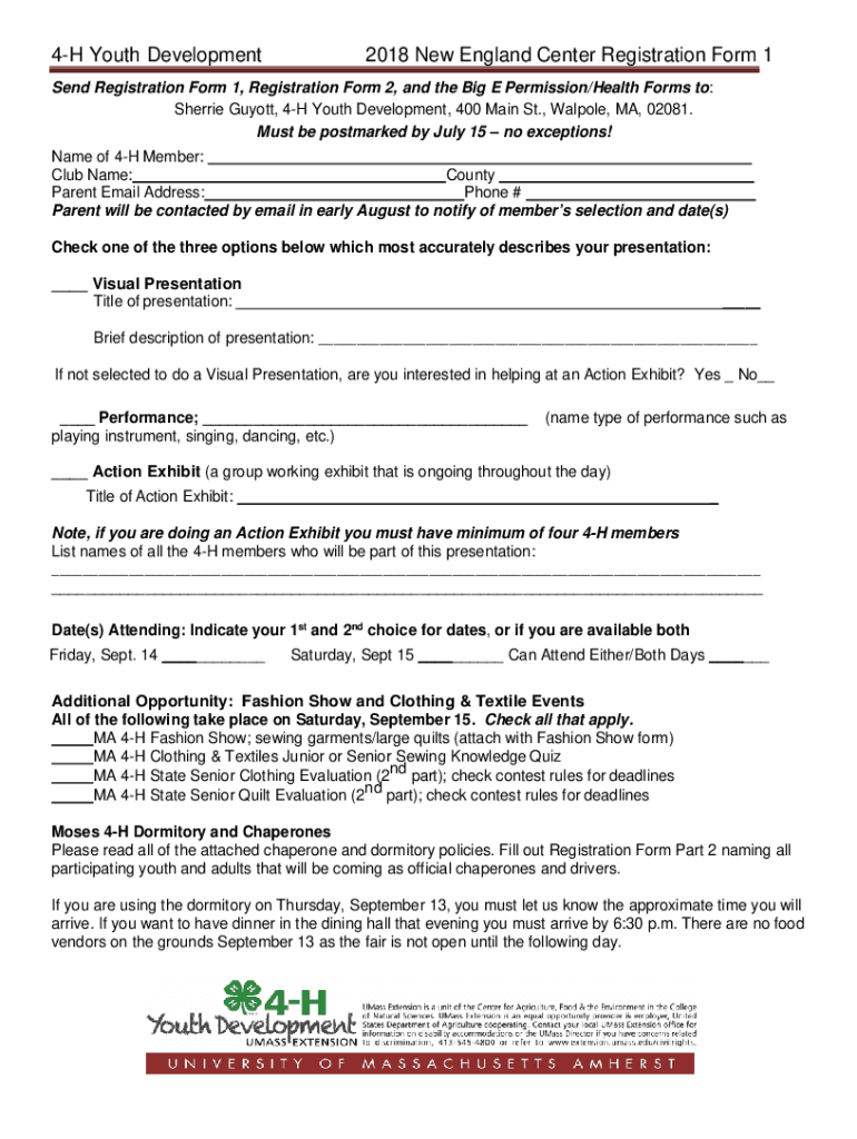 Fillable Online ag umass 4-H FormsUConn Extension 4-H - HomeUConn 4-H4 ...