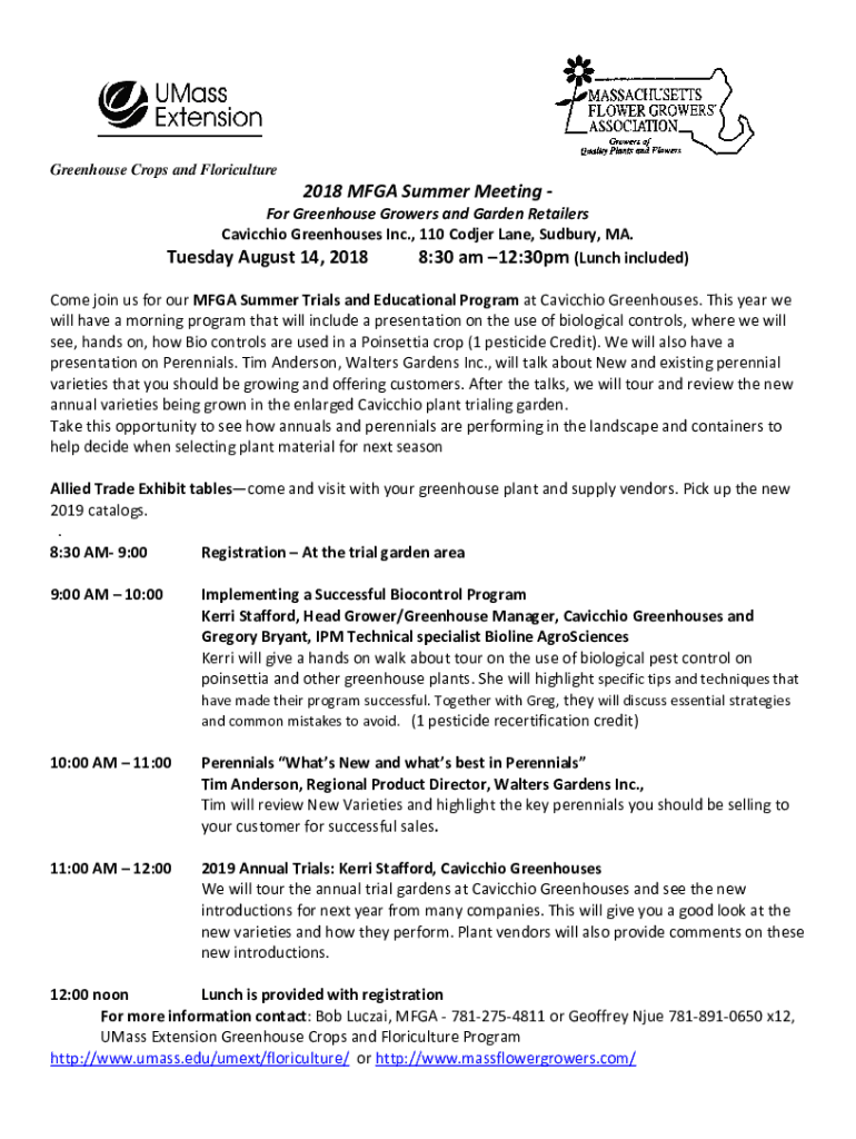 Fillable Online ag umass Scheduling Greenhouse Crops - Center for Agriculture, Food, and the ...