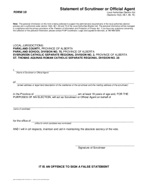 Fillable Online cfr.forms.gov.ab.caformLGS0760Statement of Scrutineer ...