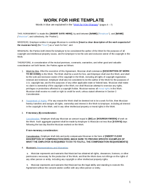 Work for Hire Agreement Template - Google Docs, Word, Apple Pages ...