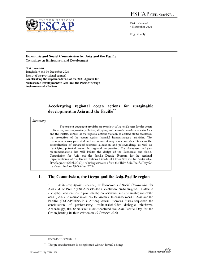 Fillable Online Accelerating regional ocean actions for sustainable ...