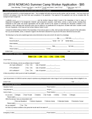 Fillable Online Camp Staff Application Form TemplateJotFormYouth ...
