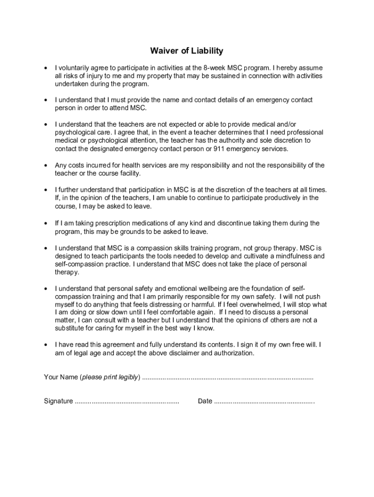 Fillable Online Waiver of Informed Consent Form Fax Email Print - pdfFiller