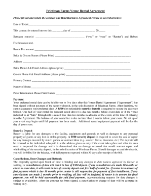 Fillable Online Free Venue Rental Agreement TemplatesFormsPal Fax Email ...