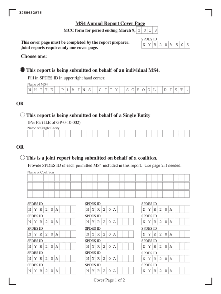Fillable Online 2017-2018 MS4 Annual Report - Wkg Final.pdf. MS4 Annual Report Forms Fax Email ...