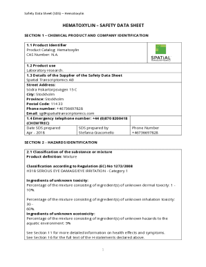 Fillable Online SDS HematoxylinSG.docx Fax Email Print - pdfFiller