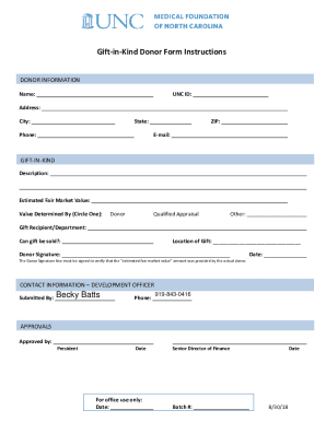 Fillable Online employeeforum unc Donor Information Form ...