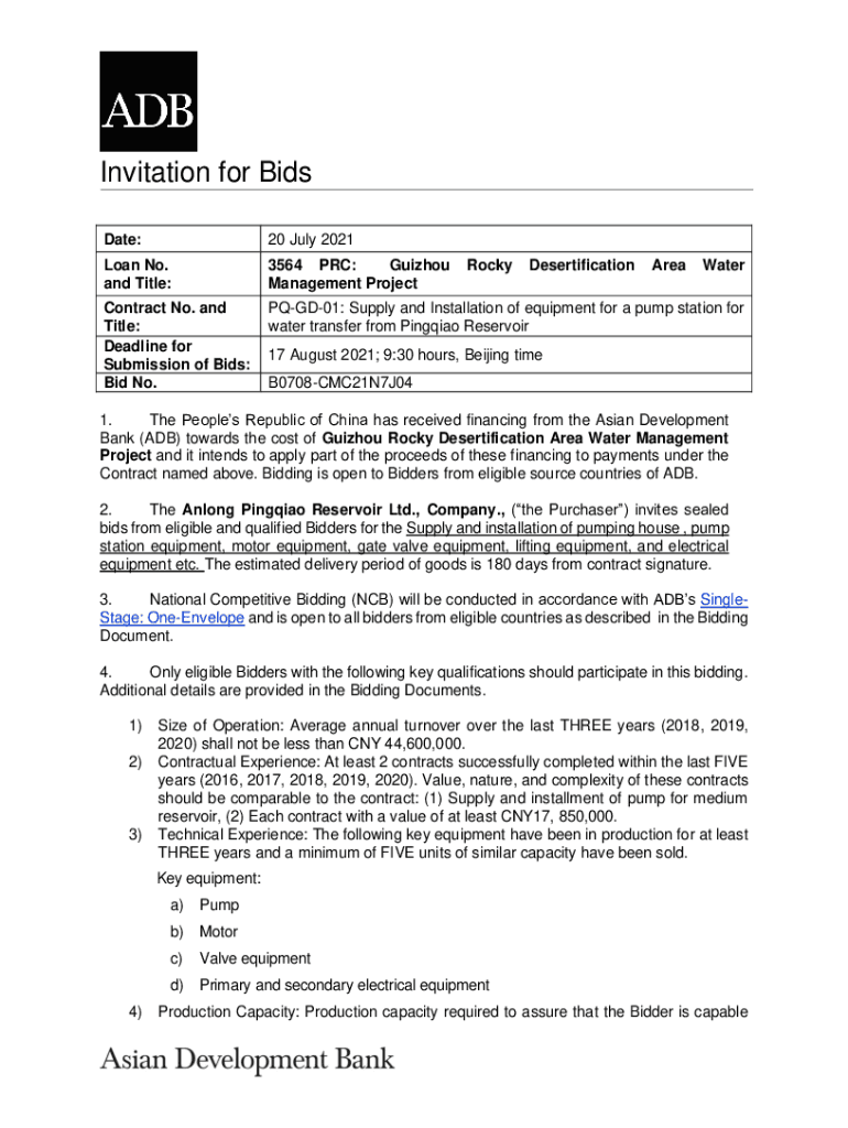 Fillable Online 3564 PRC - Invitation for Bids Fax Email Print - pdfFiller