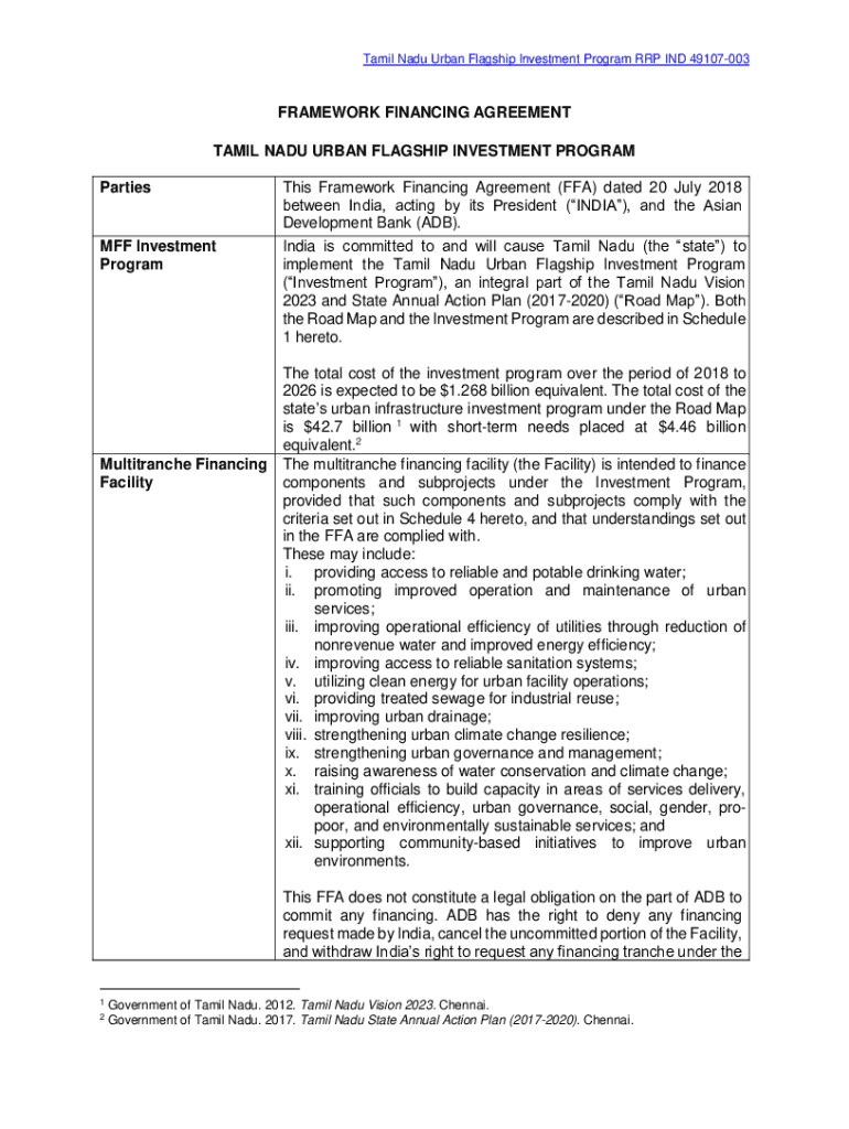 Fillable Online Tamil Nadu Urban Flagship Investment Program Fax Email Print - pdfFiller